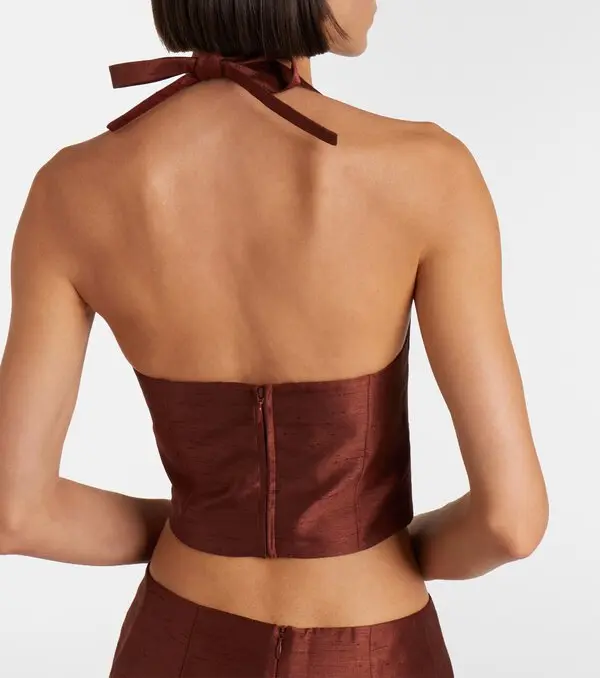 SHUSHU/TONG Embellished Halterneck Crop Top
