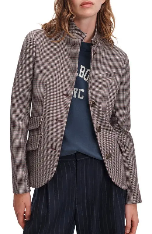 Rag & Bone Slade Ponte Jacquard Blazer - Red Multi
