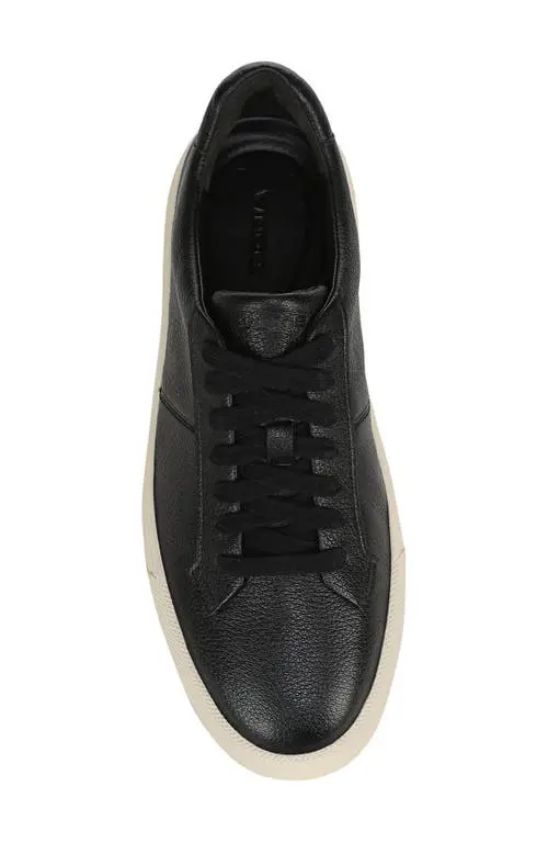Vince Lomas Leather Low Top Sneakers - Black