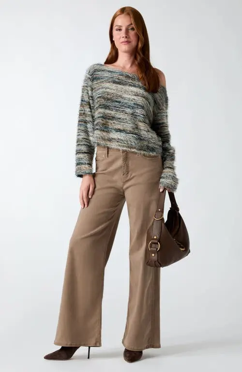 Guess Justina Space Dye Fuzzy Bateau Neck Top