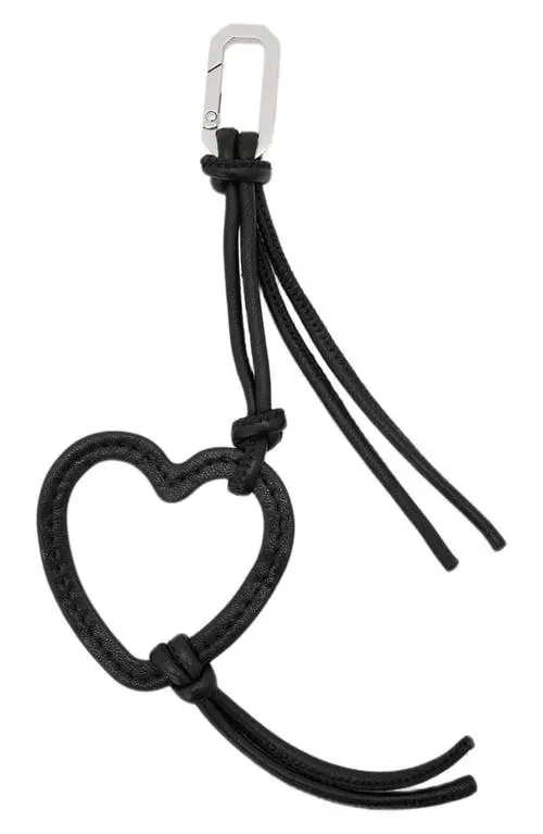 ALLSAINTS Heart Leather Bag Charm - Black
