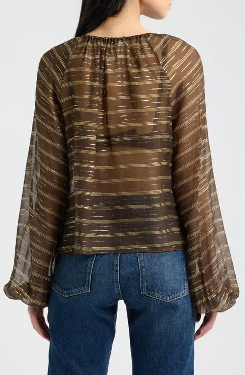 FRAME The Balloon Silk Blend Blouse
