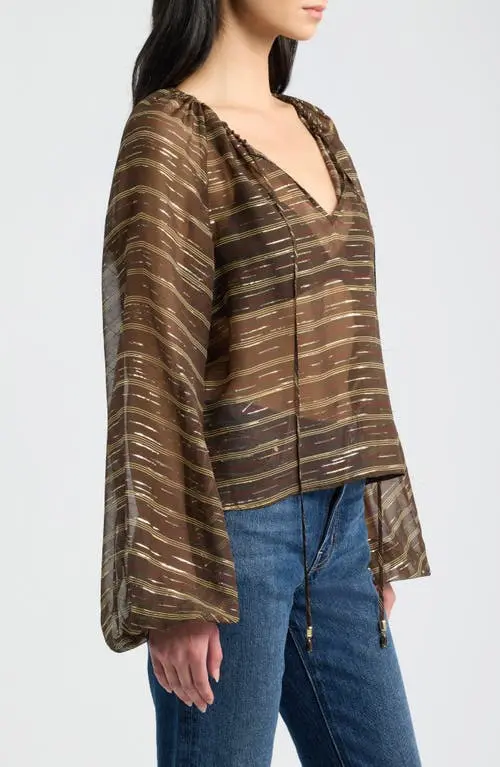FRAME The Balloon Silk Blend Blouse