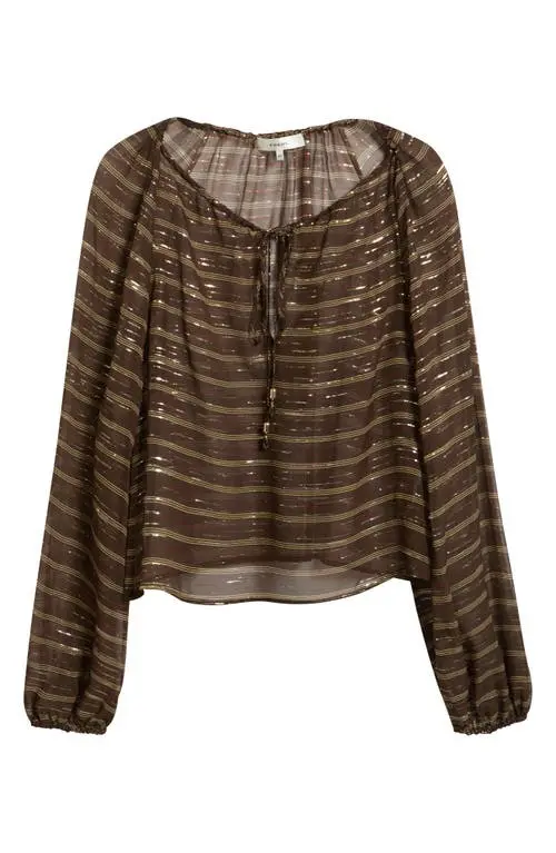 FRAME The Balloon Silk Blend Blouse