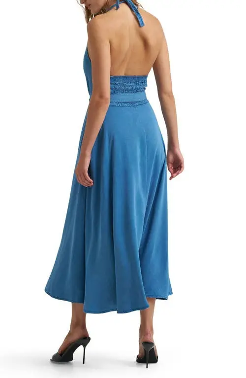 LEEM Belted Button Front Midi Dress