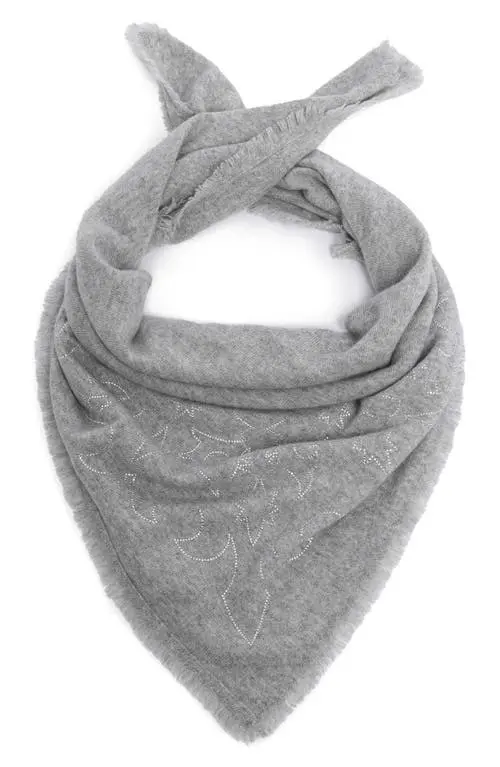 Zadig&Voltaire Stevie Strass Western Cashmere Scarf - Gris Chine