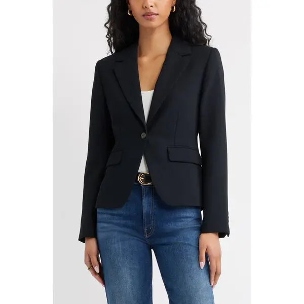 OPEN EDIT Curator Crepe Shrunken Blazer - Black