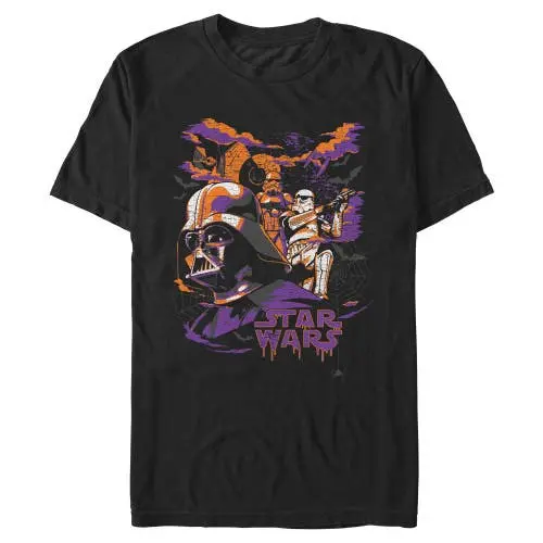 STAR WARS Distressed Halloween Dark Side T Shirt - Black