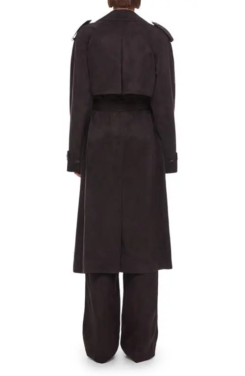 Helmut Lang Fluid Microsuede Trench Coat - Truffle