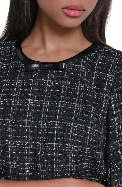 Karl Lagerfeld Paris Sequin Plaid Tweed Dress