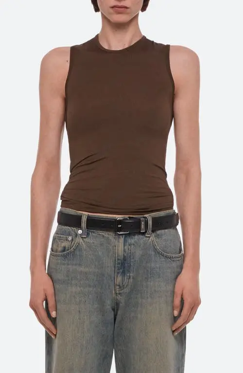 Helmut Lang Asymmetrical Cutout Tank Top - Bark
