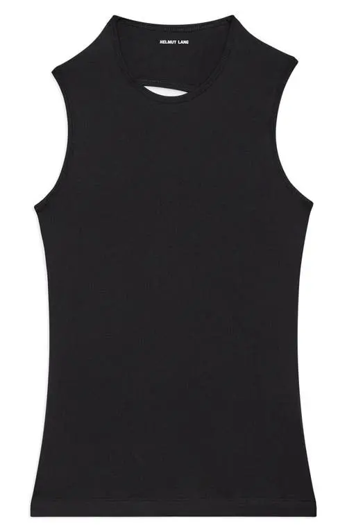 Helmut Lang Asymmetrical Cutout Tank - Black