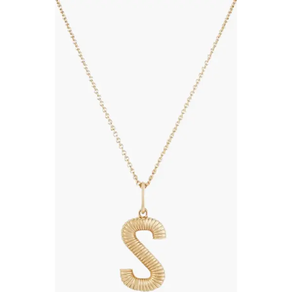 Mejuri 18k Gold Vermeil Bold Letter Pendant Necklace - X