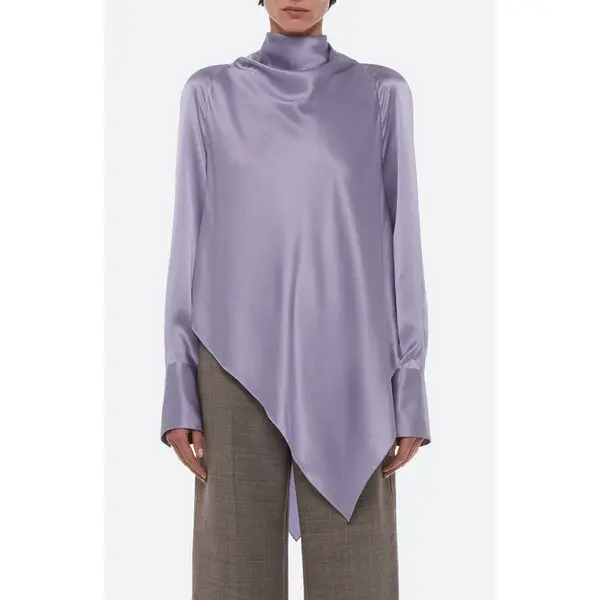 Helmut Lang Silk Cowl Neck Top - Aleutian