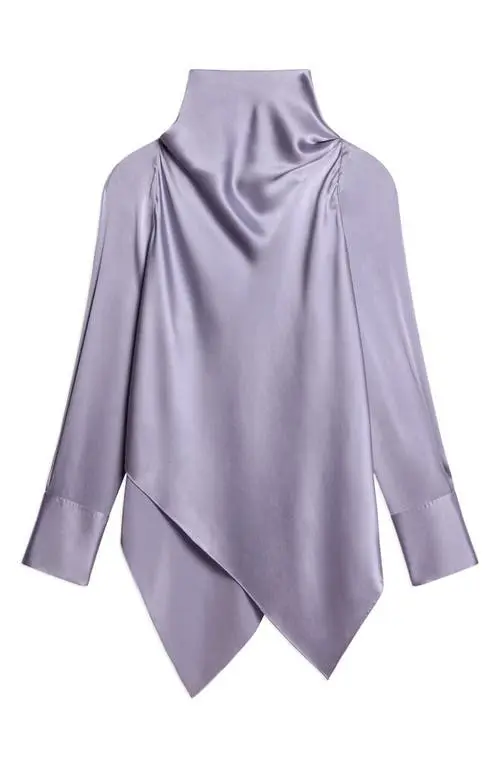 Helmut Lang Silk Cowl Neck Top - Aleutian