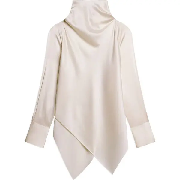 Helmut Lang Silk Cowl Neck Top - Ivory