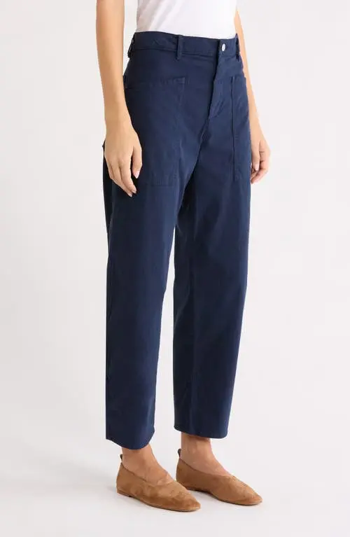 Frank & Eileen Bray Barrel Leg Cotton Twill Pants - Classic Navy