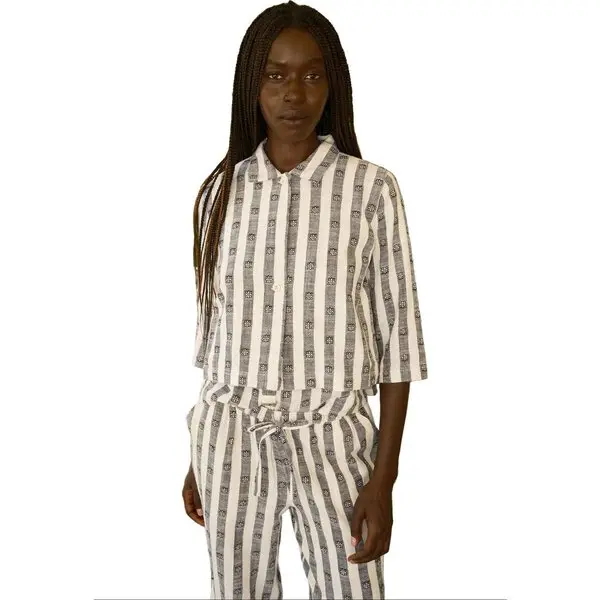 Ace & Jig Highway Cropped Collared Button-up Jacket - Sketch