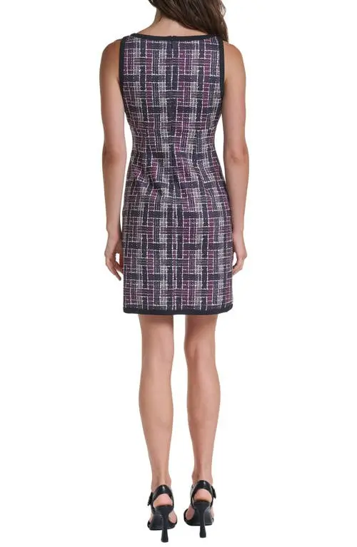 Karl Lagerfeld Paris Tweed Print Sleeveless Ponte Minidress