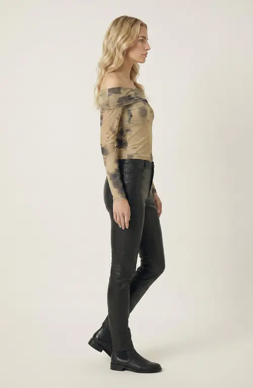 MODENAIRE Off Shoulder Mesh Top