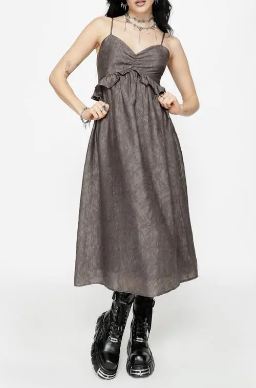 DISTURBIA Ailsa Frill Cami Midi Dress - Grey