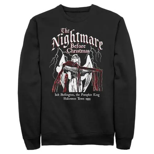 THE NIGHTMARE BEFORE CHRISTMAS Jack Skellington Halloween Town Crewneck Sweatshirt - Black