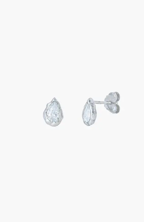RIZEN JEWELRY Solace Tear Stud Earrings - Sterling Silver