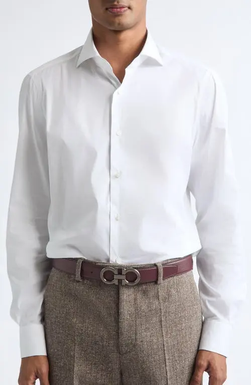 FERRAGAMO Reversible Gancio Belt - Cordovan Nero