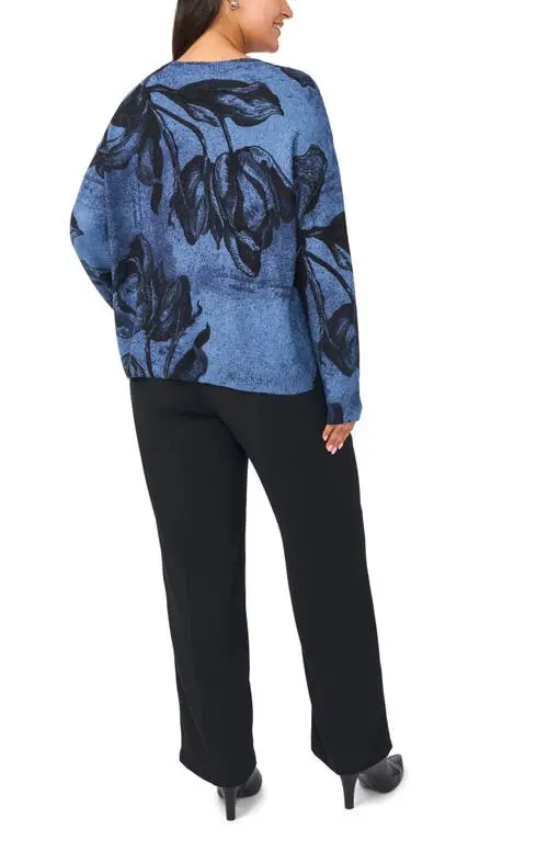 Vince Camuto Floral Sketch Crewneck Sweater