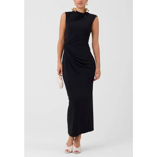 Rachel Rachel Roy Daria High Neck Sleeveless Midi Dress - Black