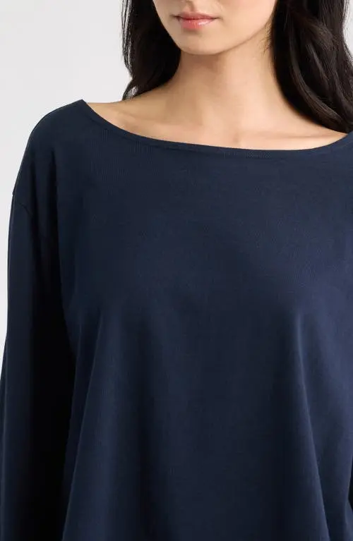 Frank & Eileen Boatneck Long Sleeve Top - Classic Navy