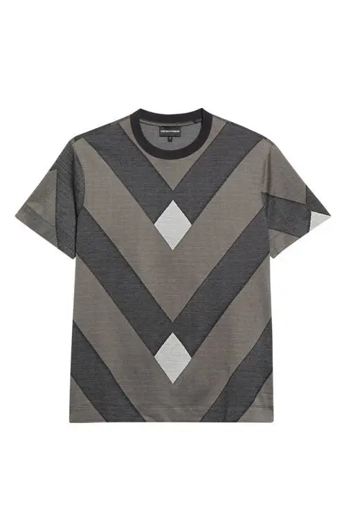 Emporio Armani Jacquard Knit Crewneck T-shirt - Navy