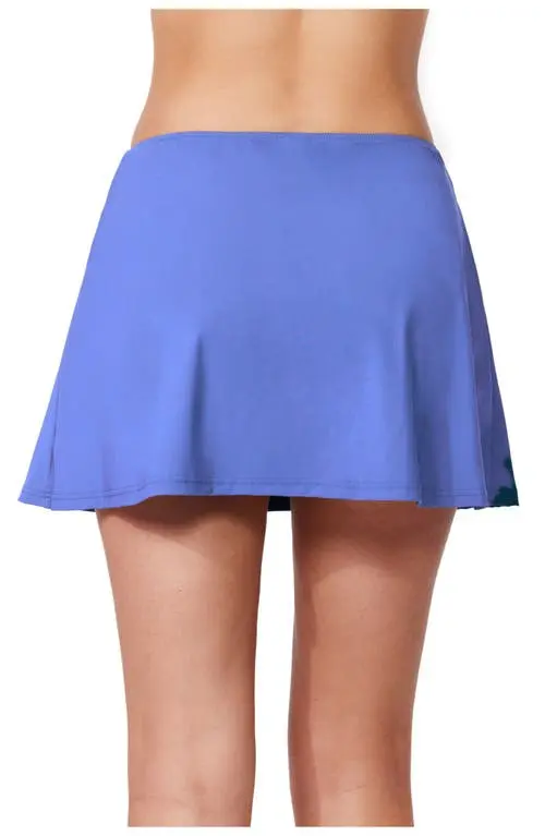GOTTEX Tutti Frutti Gold Beaded Pull-on Cover-up Skirt - Periwinkle