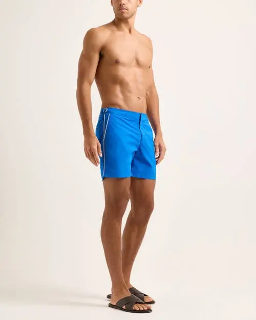 Orlebar Brown Bulldog Mid-length Swim Shorts With Contrast Piping - Nova Blue