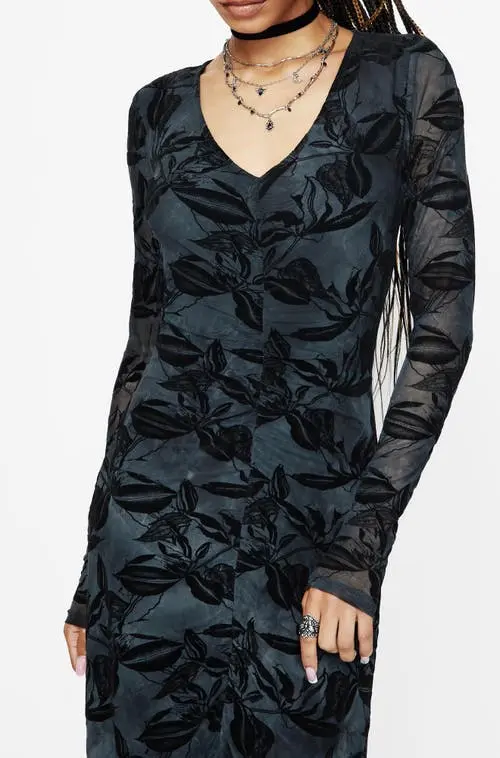 DISTURBIA Bryn Floral Long Sleeve Maxi Dress