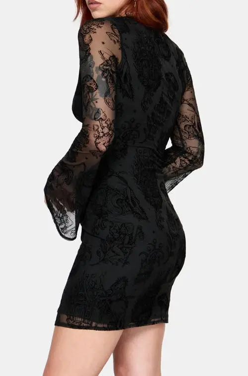DISTURBIA Hexborn Baba Yaga Flocked Mini Dress
