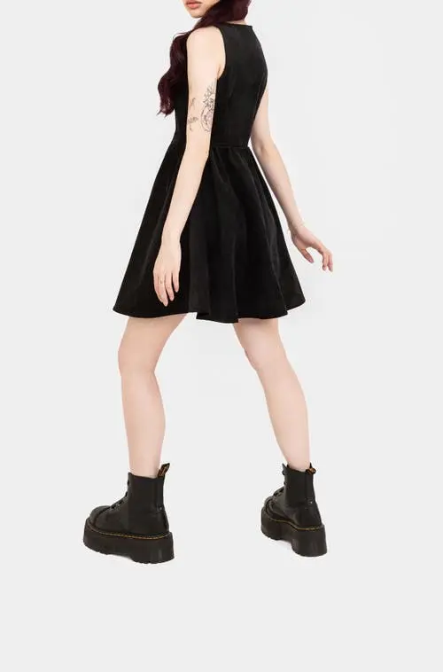 DISTURBIA Iris Button Up Pinafore Mini Dress