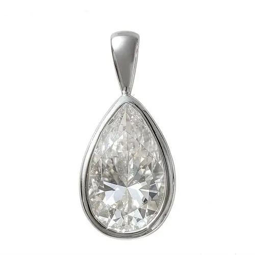 LENI JAMES The Raina 3 Carat Moissanite Pear Pendant - Silver