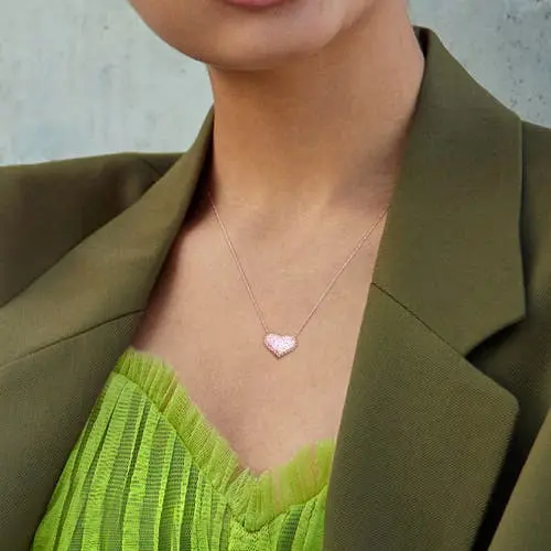 JULIANNA B. Diamond Clustered Heart Necklace 10k