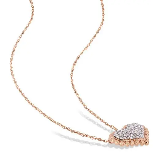 JULIANNA B. Diamond Clustered Heart Necklace 10k