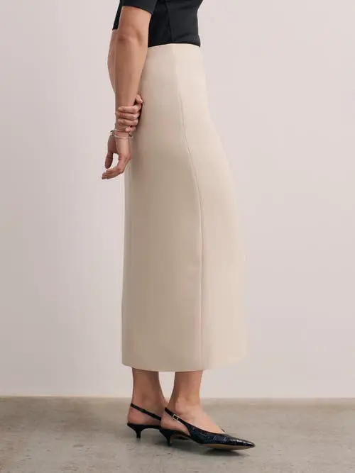 The Fold Clever Crepe Doppio Olena Pencil Skirt
