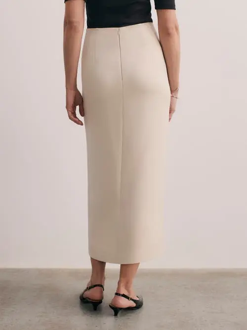 The Fold Clever Crepe Doppio Olena Pencil Skirt
