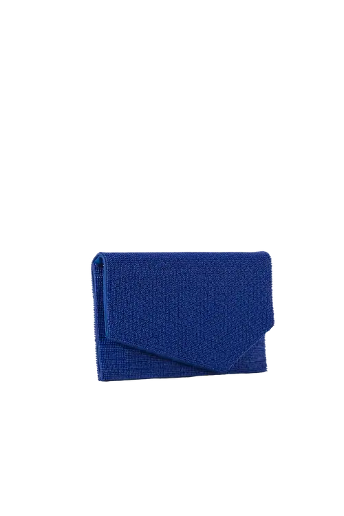 ESTHERA 1am Beads Envelope Bag - Cobalt Blue