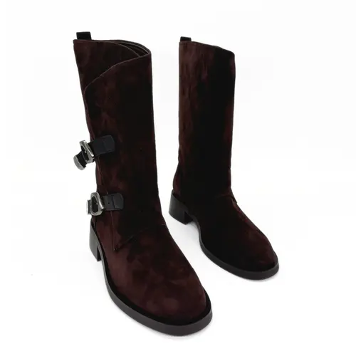 AMIE RAFA Remi Suede Moto Boots