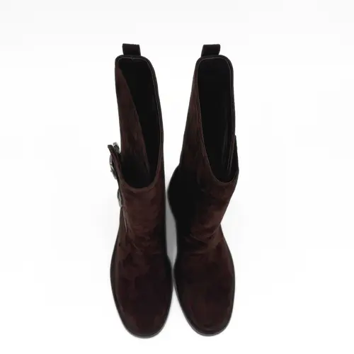 AMIE RAFA Remi Suede Moto Boots