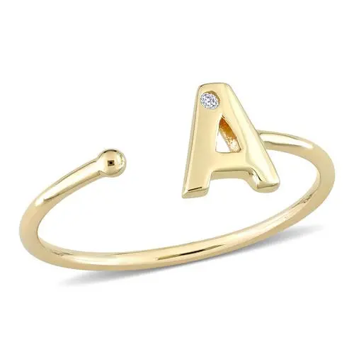 JULIANNA B. Dimond Initil Ring 10k Yellow Gold T - A