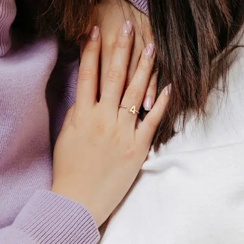 JULIANNA B. Dimond Initil Ring 10k Yellow Gold T