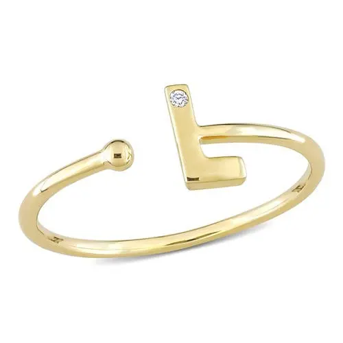 JULIANNA B. Diamond Initial Ring - L