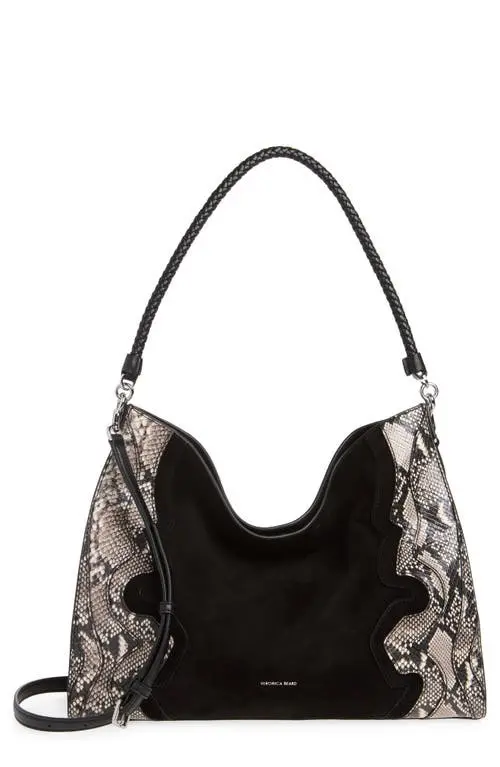 Veronica Beard Vida Leather Shoulder Bag - Black Multi