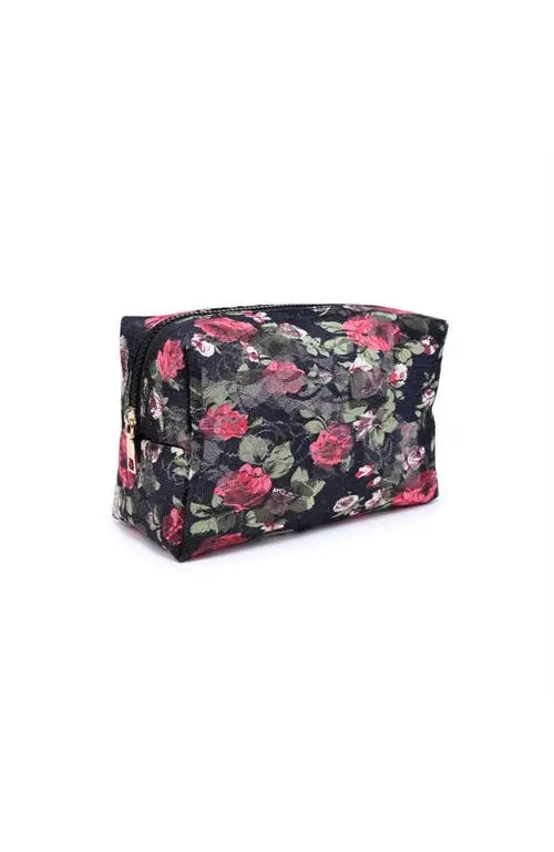 URBAN ESSENTIALS Petal Play Cosmetic & Travel Organizer Pouch - Black